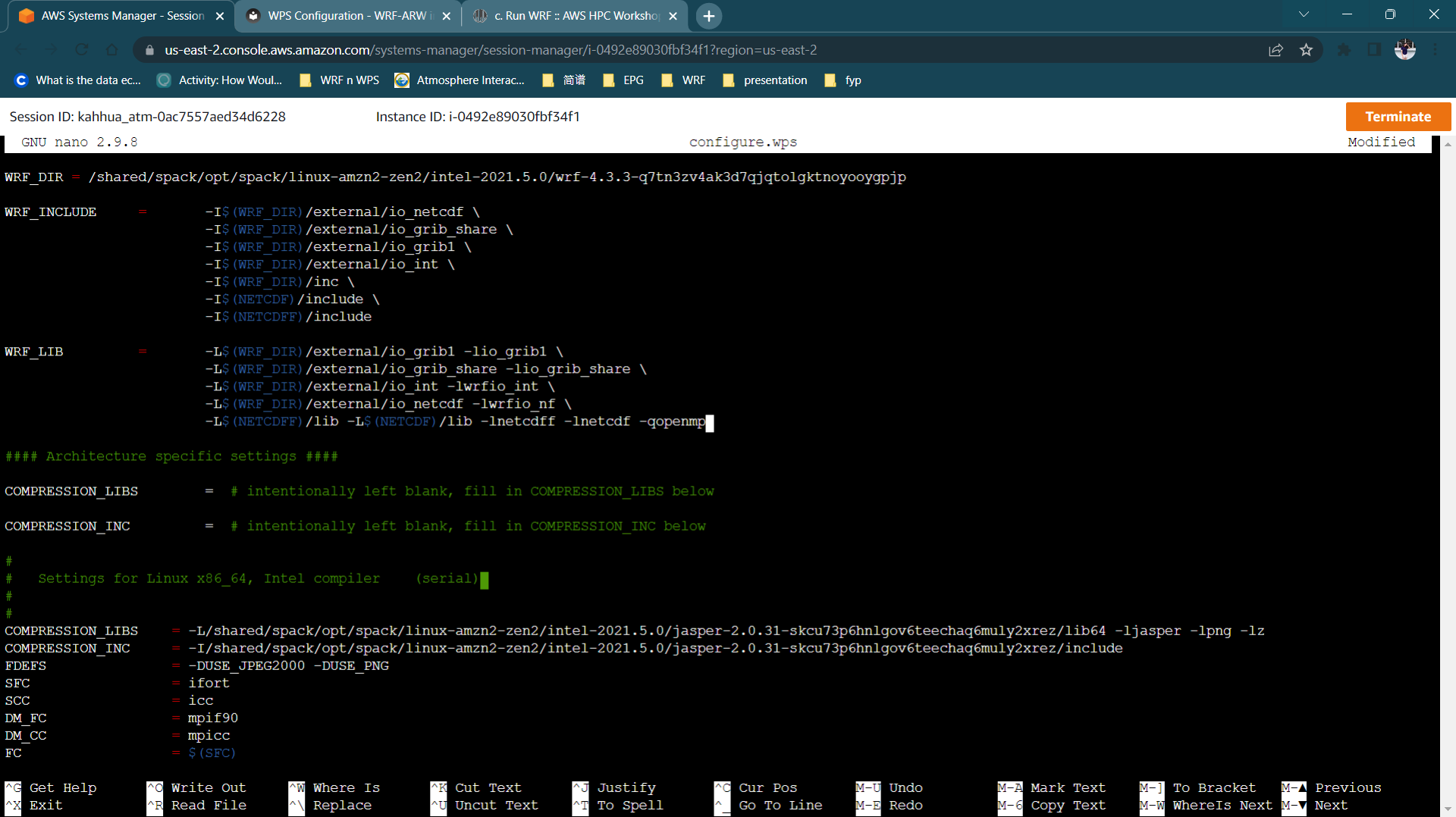 Wps Configuration Wrf Arw Installation On Aws Using Spack